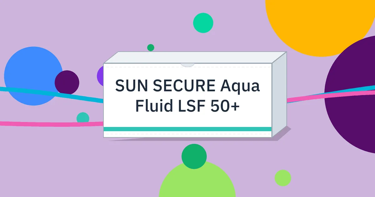 Symbolbild: Packung mit der Aufschrift SUN SECURE Aqua Fluid LSF 50+ (PZN 20788160) – Verfügbarkeit und Bezug in Apotheken in Frankfurt am Main