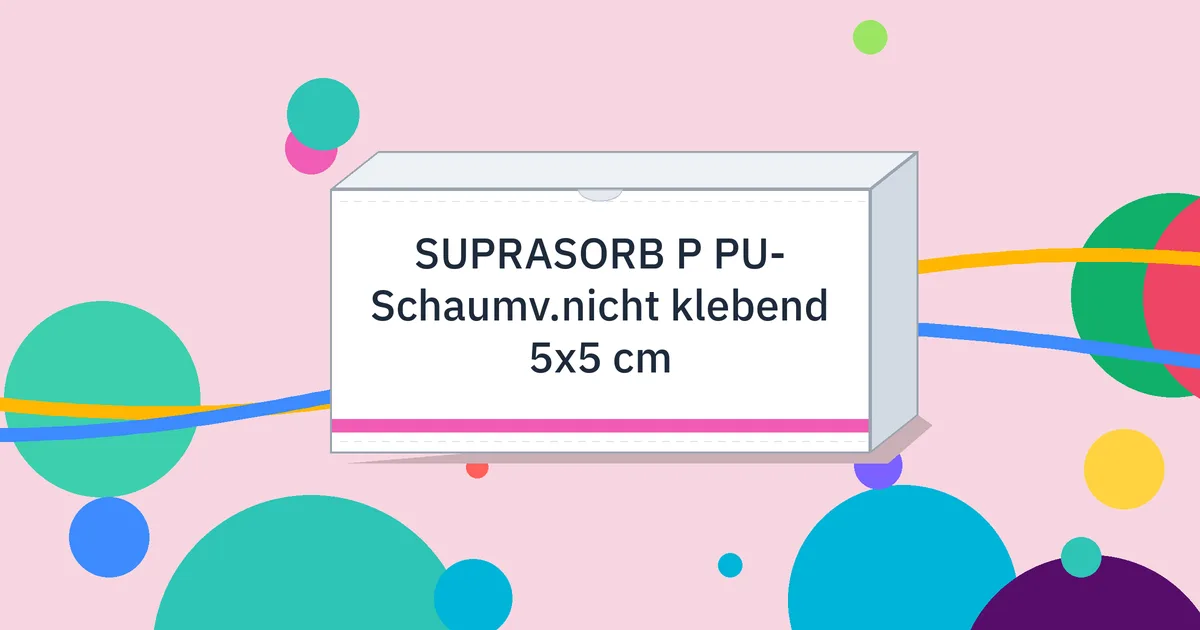 Symbolbild: Packung mit der Aufschrift SUPRASORB P PU-Schaumv.nicht klebend 5x5 cm (PZN 13858724) – Verfügbarkeit und Bezug in Apotheken in Frankfurt am Main