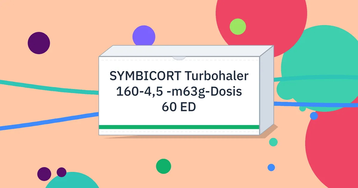 Symbolbild: Packung mit der Aufschrift SYMBICORT Turbohaler 160-4,5 -m63g-Dosis 60 ED (PZN 07293347) – Verfügbarkeit und Bezug in Apotheken in Frankfurt am Main