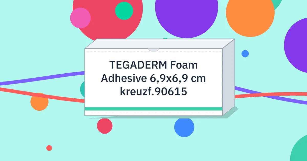 Symbolbild: Packung mit der Aufschrift TEGADERM Foam Adhesive 6,9x6,9 cm kreuzf.90615 (PZN 13902253) – Verfügbarkeit und Bezug in Apotheken in Frankfurt am Main