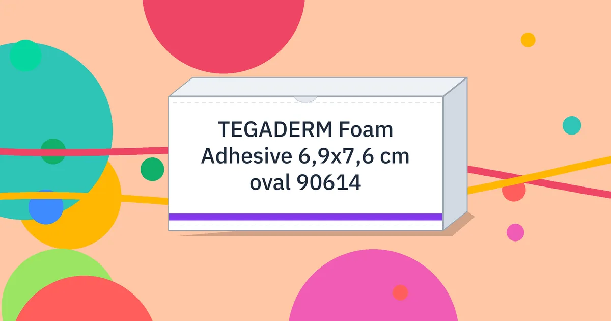 Symbolbild: Packung mit der Aufschrift TEGADERM Foam Adhesive 6,9x7,6 cm oval 90614 (PZN 11846220) – Verfügbarkeit und Bezug in Apotheken in Frankfurt am Main