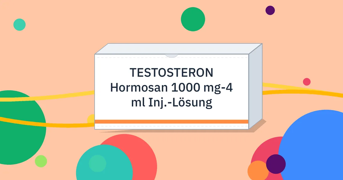 Symbolbild: Packung mit der Aufschrift TESTOSTERON Hormosan 1000 mg-4 ml Inj.-Lösung (PZN 19427729) – Verfügbarkeit und Bezug in Apotheken in Frankfurt am Main