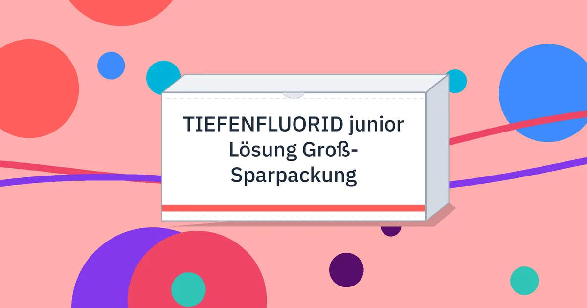 Symbolbild: Packung mit der Aufschrift TIEFENFLUORID junior Lösung Groß-Sparpackung (PZN 10067608) – Verfügbarkeit und Bezug in Apotheken in Frankfurt am Main