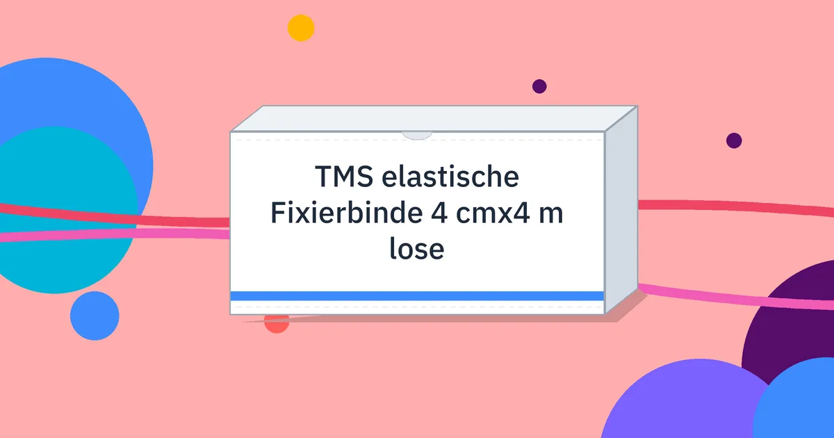 Symbolbild: Packung mit der Aufschrift TMS elastische Fixierbinde 4 cmx4 m lose (PZN 18316181) – Verfügbarkeit und Bezug in Apotheken in Frankfurt am Main