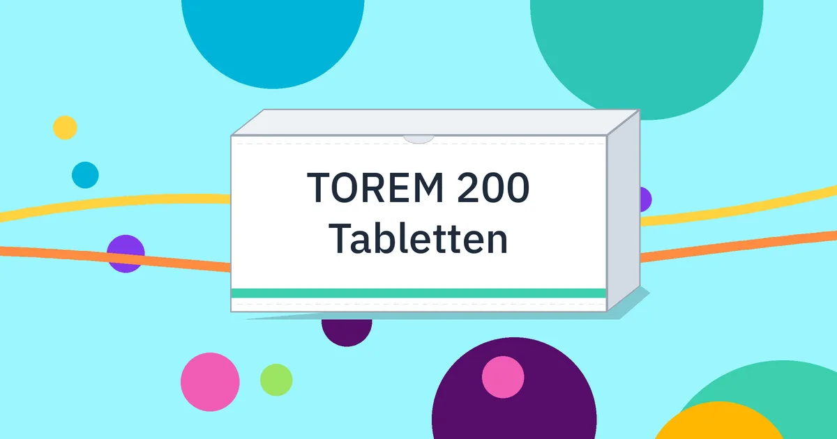 Symbolbild: Packung mit der Aufschrift TOREM 200 Tabletten (PZN 04927159) – Verfügbarkeit und Bezug in Apotheken in Frankfurt am Main