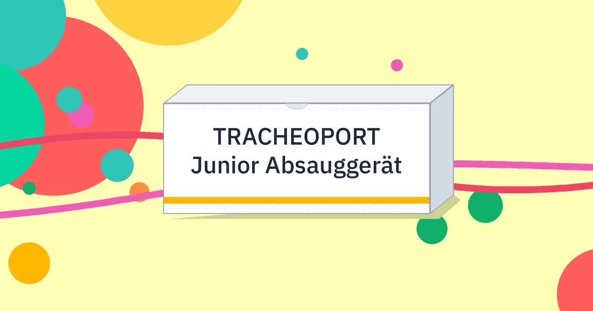 Symbolbild: Packung mit der Aufschrift TRACHEOPORT Junior Absauggerät (PZN 18153313) – Verfügbarkeit und Bezug in Apotheken in Frankfurt am Main