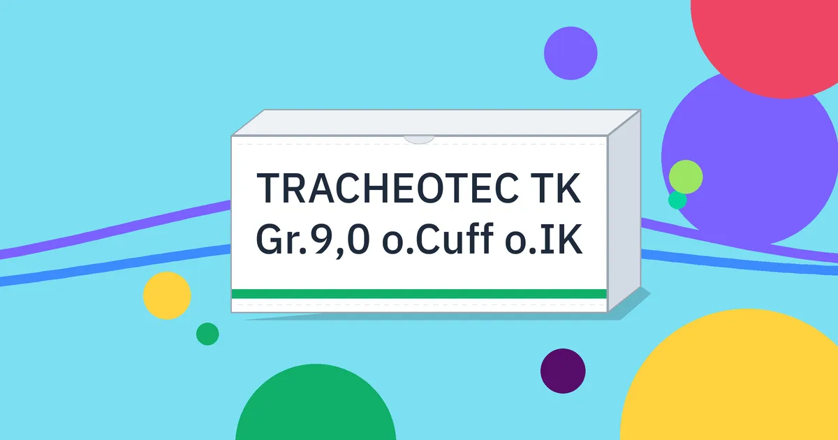 Symbolbild: Packung mit der Aufschrift TRACHEOTEC TK Gr.9,0 o.Cuff o.IK (PZN 02358680) – Verfügbarkeit und Bezug in Apotheken in Frankfurt am Main