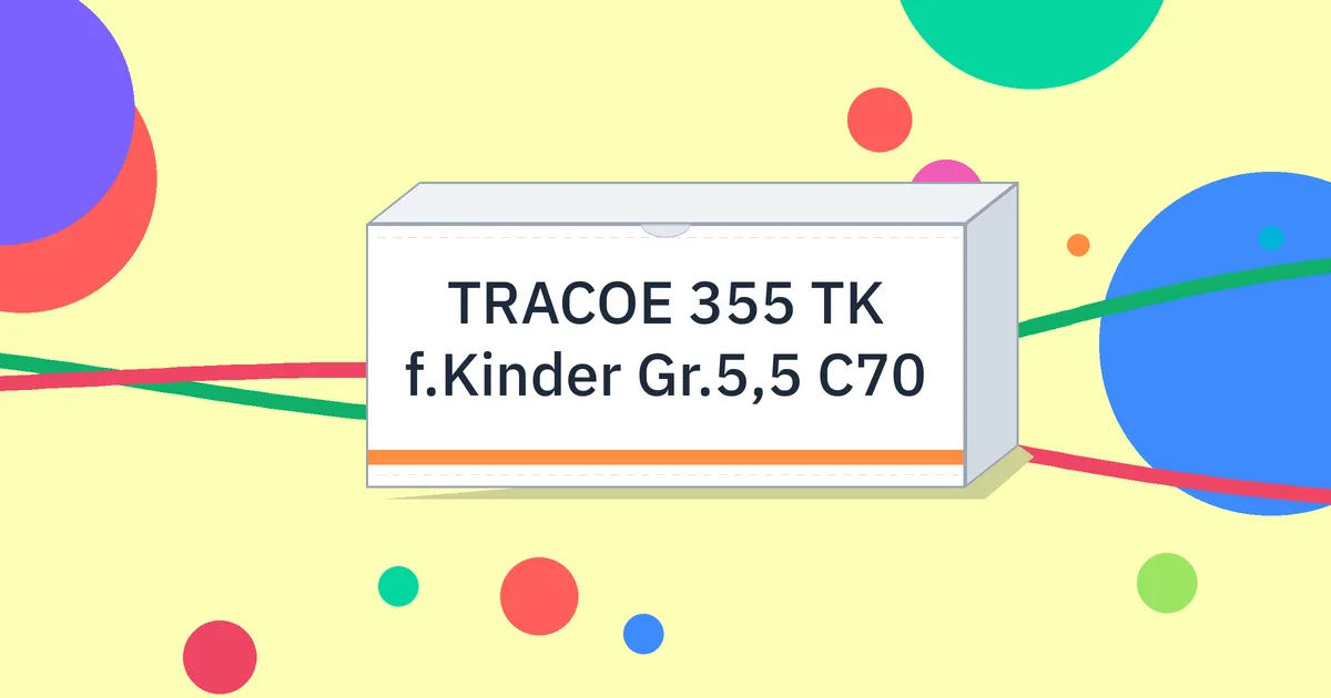 Symbolbild: Packung mit der Aufschrift TRACOE 355 TK f.Kinder Gr.5,5 C70 (PZN 11644516) – Verfügbarkeit und Bezug in Apotheken in Frankfurt am Main