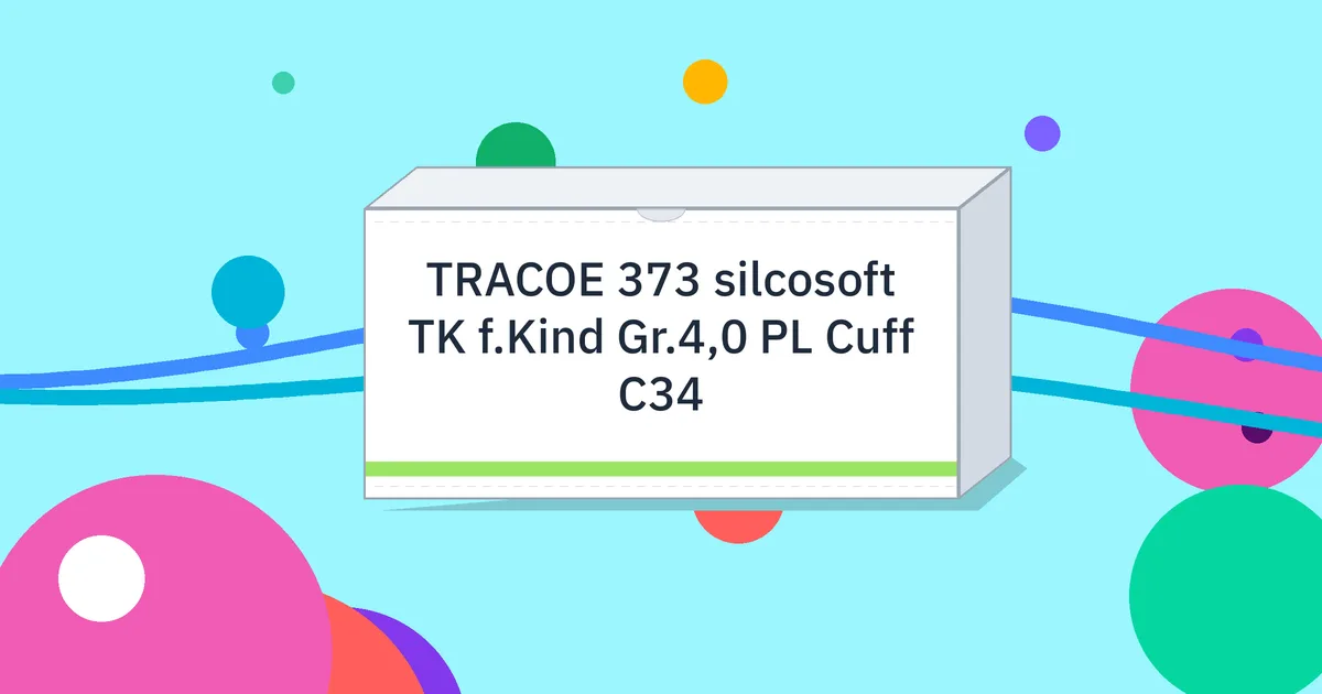 Symbolbild: Packung mit der Aufschrift TRACOE 373 silcosoft TK f.Kind Gr.4,0 PL Cuff C34 (PZN 14317172) – Verfügbarkeit und Bezug in Apotheken in Frankfurt am Main