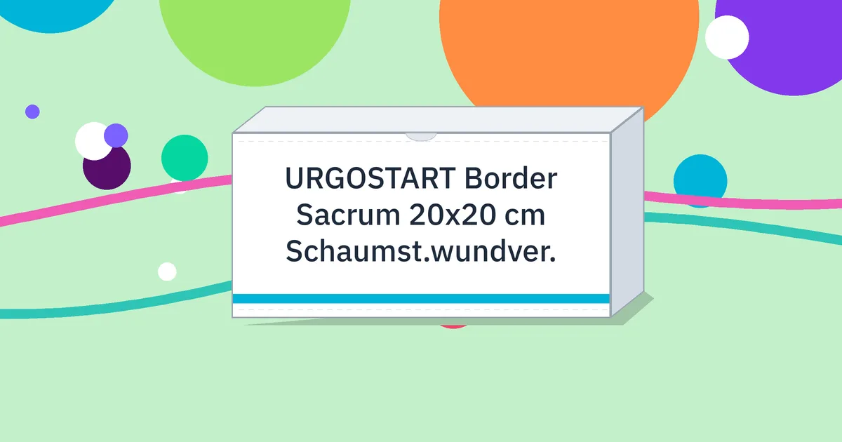 Symbolbild: Packung mit der Aufschrift URGOSTART Border Sacrum 20x20 cm Schaumst.wundver. (PZN 10181037) – Verfügbarkeit und Bezug in Apotheken in Frankfurt am Main