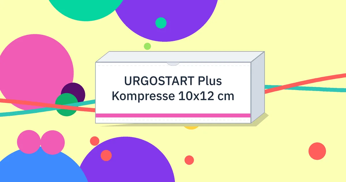 Symbolbild: Packung mit der Aufschrift URGOSTART Plus Kompresse 10x12 cm (PZN 18730667) – Verfügbarkeit und Bezug in Apotheken in Frankfurt am Main