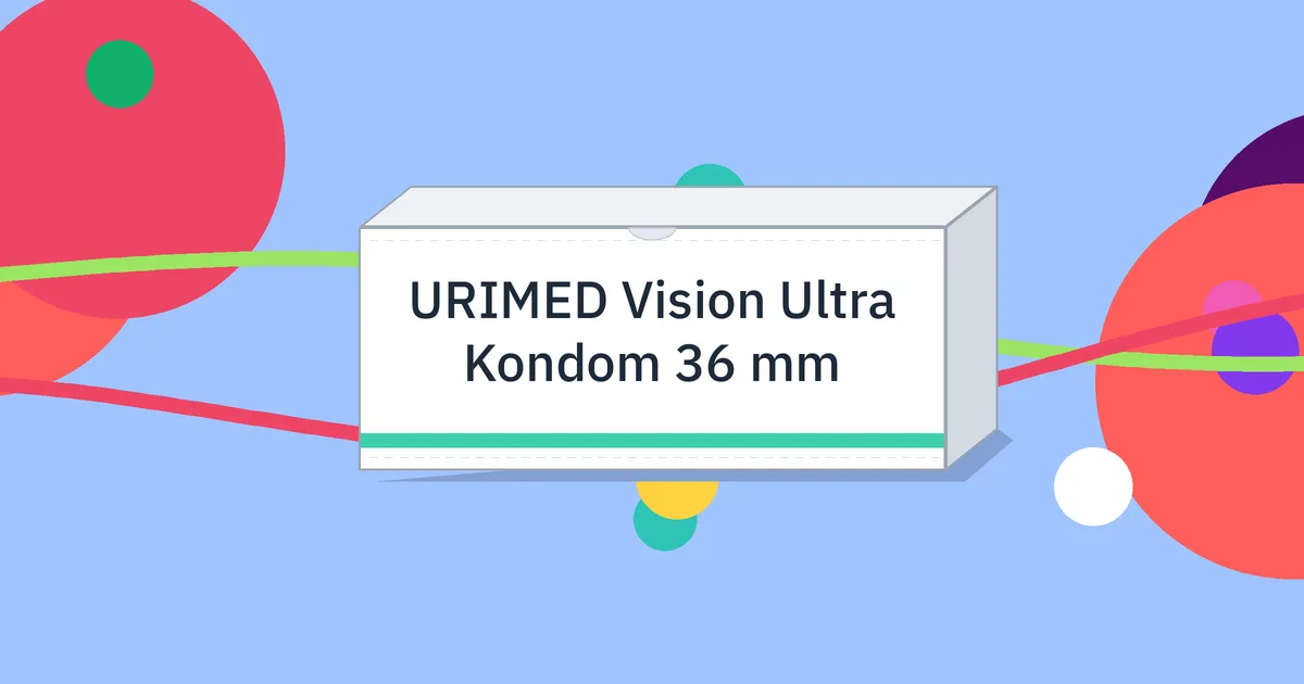 Symbolbild: Packung mit der Aufschrift URIMED Vision Ultra Kondom 36 mm (PZN 18275329) – Verfügbarkeit und Bezug in Apotheken in Frankfurt am Main