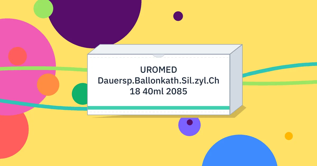Symbolbild: Packung mit der Aufschrift UROMED Dauersp.Ballonkath.Sil.zyl.Ch 18 40ml 2085 (PZN 04672860) – Verfügbarkeit und Bezug in Apotheken in Frankfurt am Main