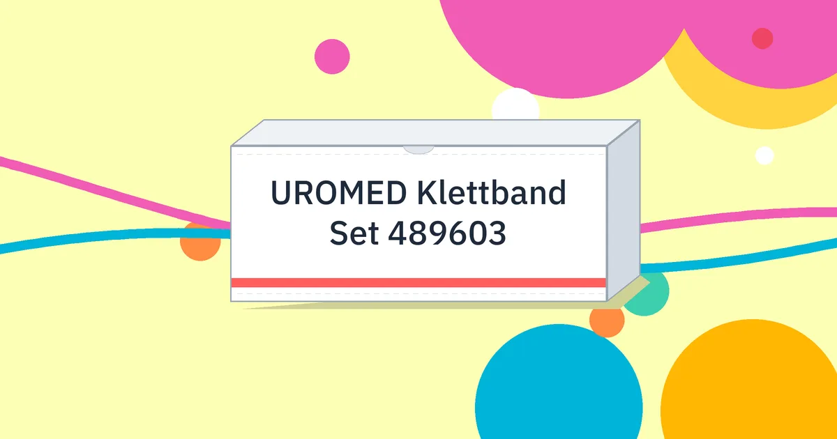Symbolbild: Packung mit der Aufschrift UROMED Klettband Set 489603 (PZN 03549502) – Verfügbarkeit und Bezug in Apotheken in Frankfurt am Main