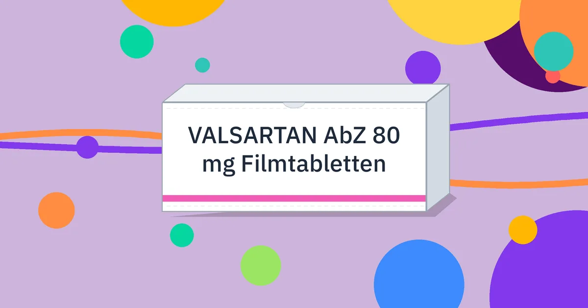 Symbolbild: Packung mit der Aufschrift VALSARTAN AbZ 80 mg Filmtabletten (PZN 07608288) – Verfügbarkeit und Bezug in Apotheken in Frankfurt am Main