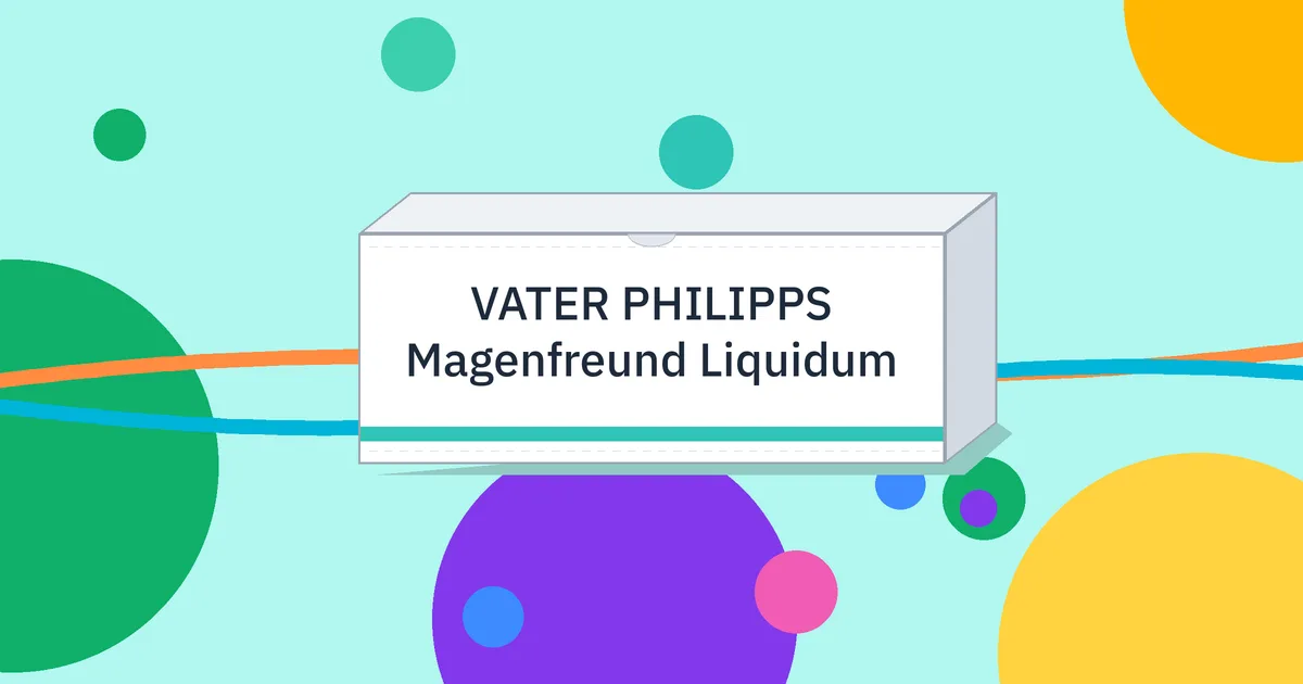Symbolbild: Packung mit der Aufschrift VATER PHILIPPS Magenfreund Liquidum (PZN 11188739) – Verfügbarkeit und Bezug in Apotheken in Frankfurt am Main