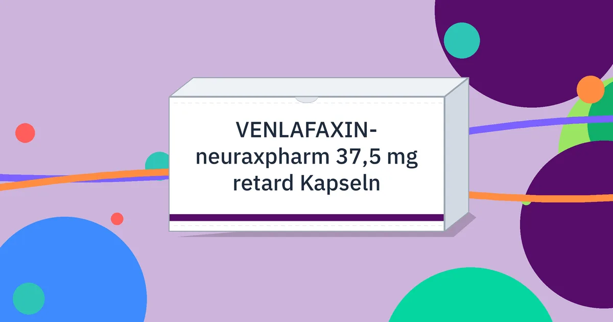 Symbolbild: Packung mit der Aufschrift VENLAFAXIN-neuraxpharm 37,5 mg retard Kapseln (PZN 01147024) – Verfügbarkeit und Bezug in Apotheken in Frankfurt am Main