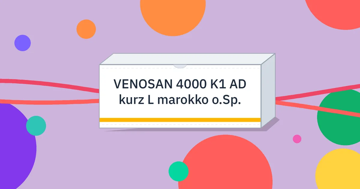 Symbolbild: Packung mit der Aufschrift VENOSAN 4000 K1 AD kurz L marokko o.Sp. (PZN 14424821) – Verfügbarkeit und Bezug in Apotheken in Frankfurt am Main