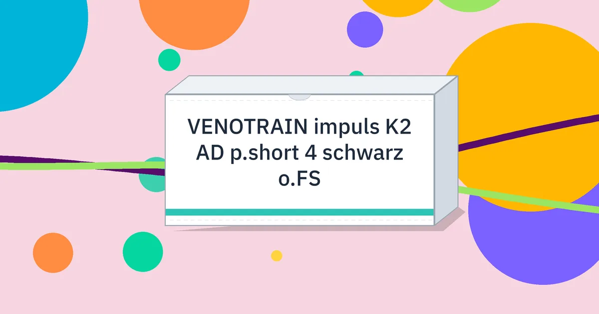 Symbolbild: Packung mit der Aufschrift VENOTRAIN impuls K2 AD p.short 4 schwarz o.FS (PZN 00627673) – Verfügbarkeit und Bezug in Apotheken in Frankfurt am Main