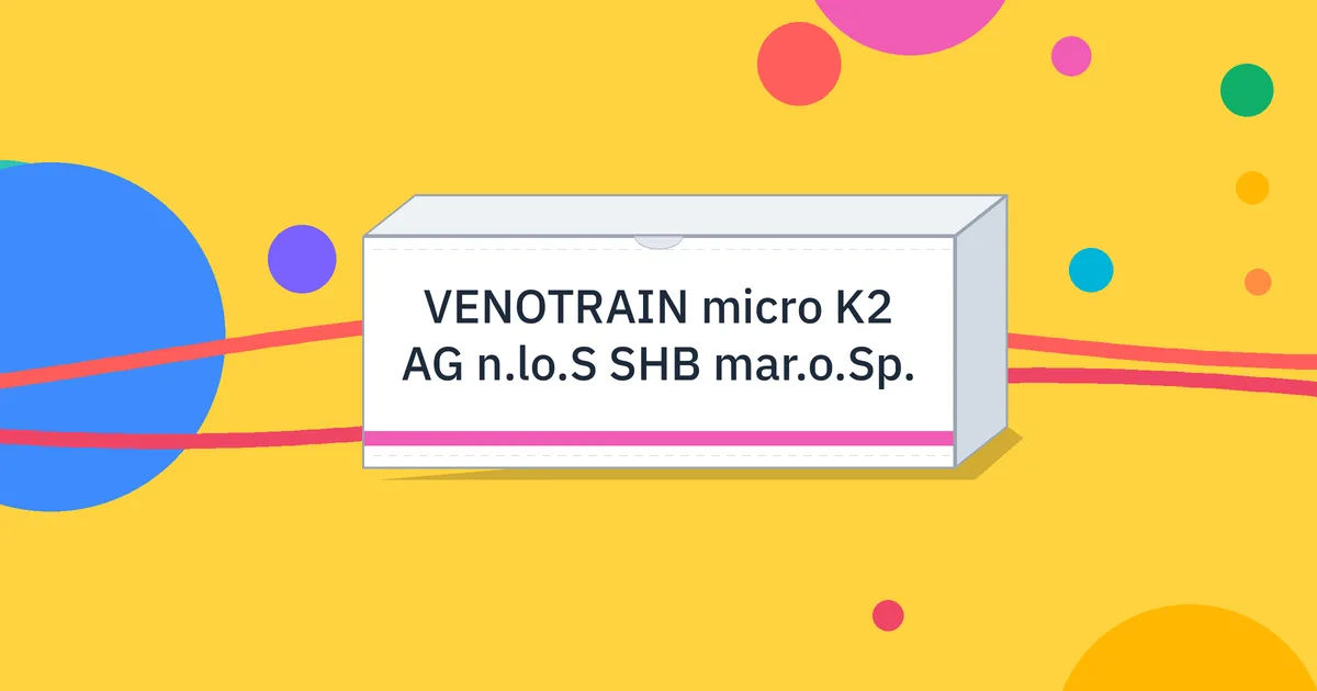 Symbolbild: Packung mit der Aufschrift VENOTRAIN micro K2 AG n.lo.S SHB mar.o.Sp. (PZN 06323230) – Verfügbarkeit und Bezug in Apotheken in Frankfurt am Main