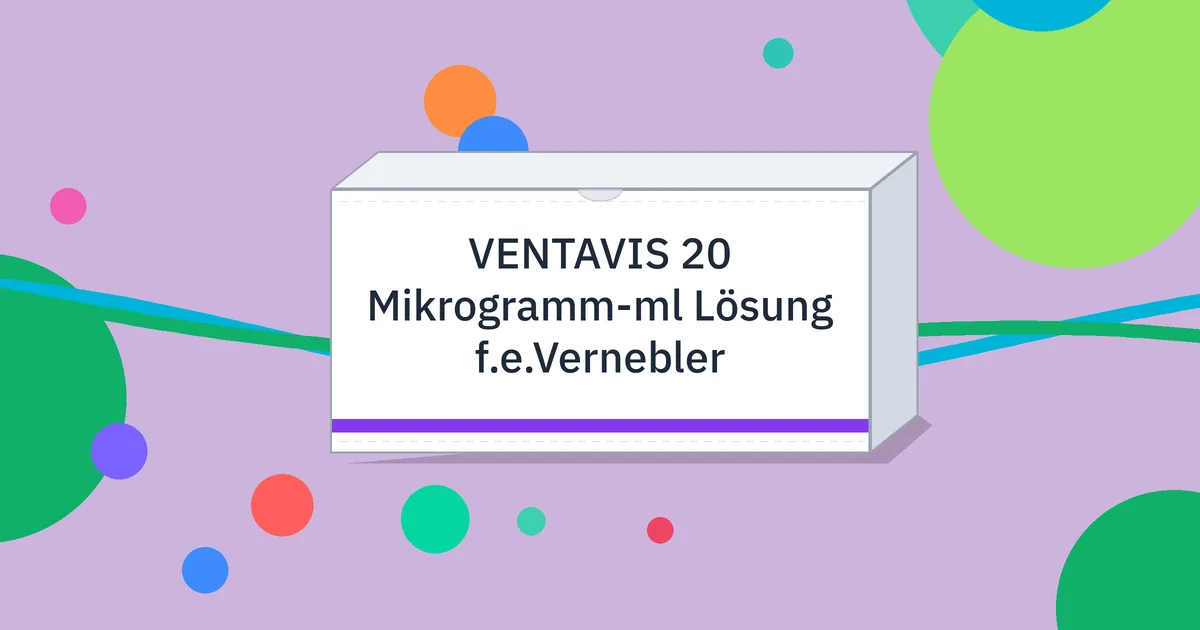 Symbolbild: Packung mit der Aufschrift VENTAVIS 20 Mikrogramm-ml Lösung f.e.Vernebler (PZN 10131370) – Verfügbarkeit und Bezug in Apotheken in Frankfurt am Main