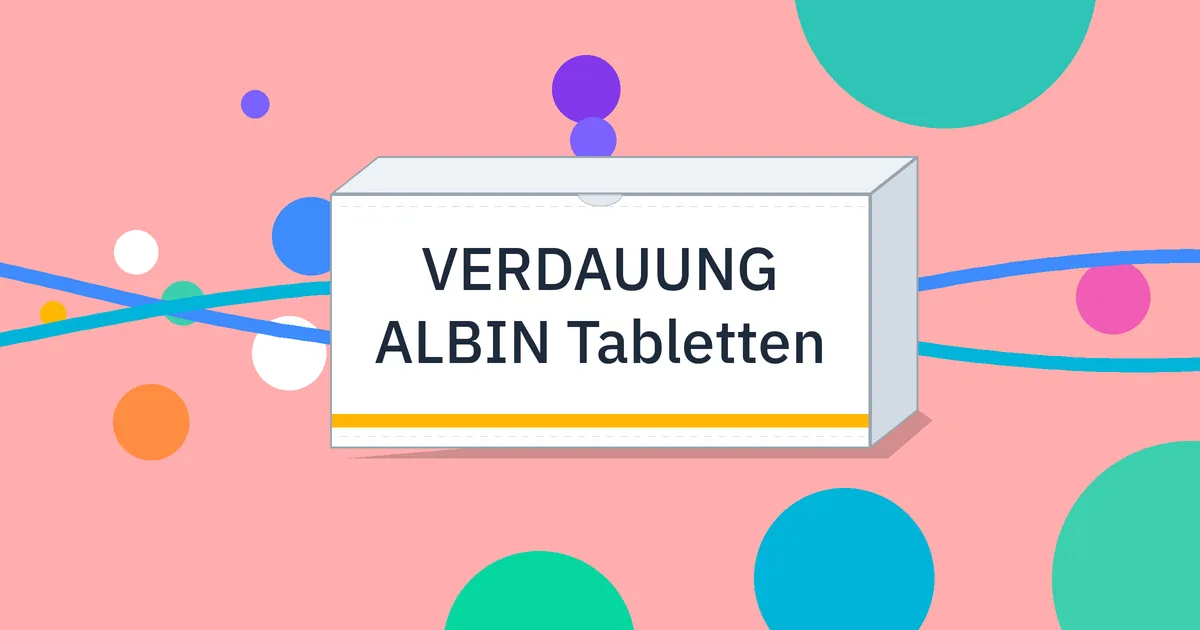 Symbolbild: Packung mit der Aufschrift VERDAUUNG ALBIN Tabletten (PZN 12396960) – Verfügbarkeit und Bezug in Apotheken in Frankfurt am Main