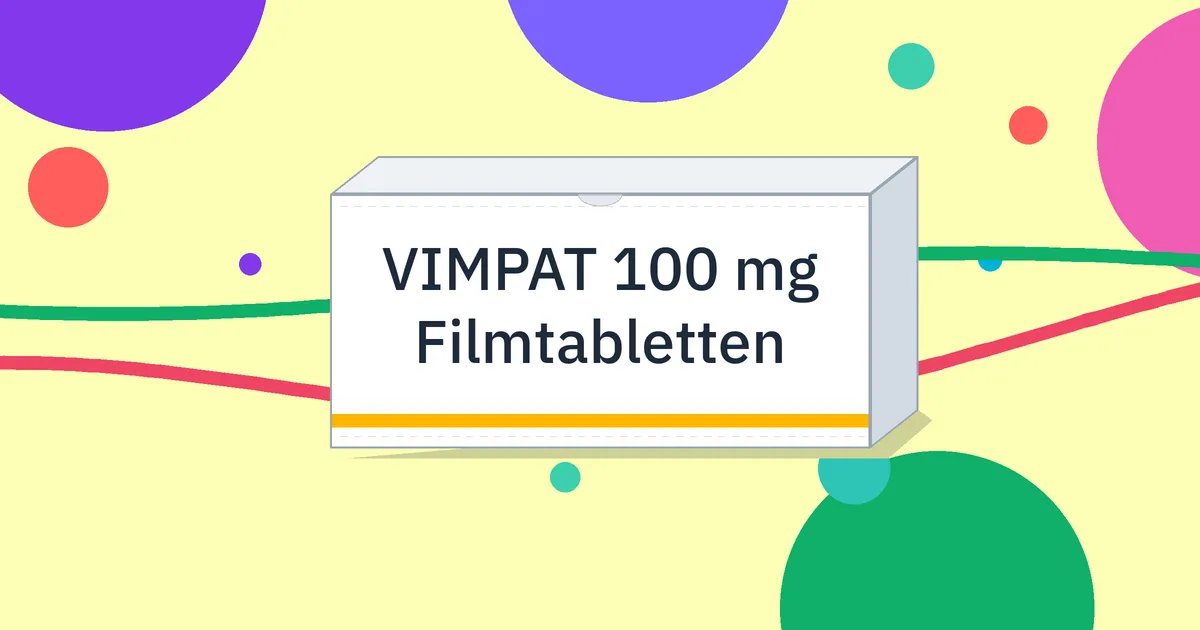 Symbolbild: Packung mit der Aufschrift VIMPAT 100 mg Filmtabletten (PZN 19458807) – Verfügbarkeit und Bezug in Apotheken in Frankfurt am Main