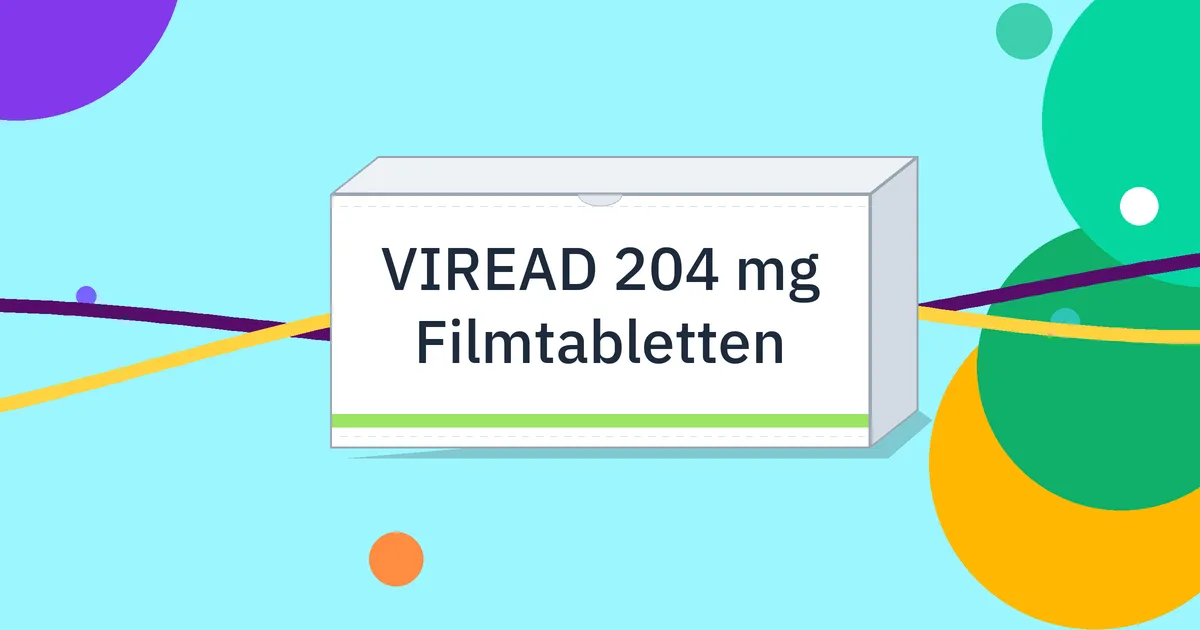 Symbolbild: Packung mit der Aufschrift VIREAD 204 mg Filmtabletten (PZN 04704838) – Verfügbarkeit und Bezug in Apotheken in Frankfurt am Main
