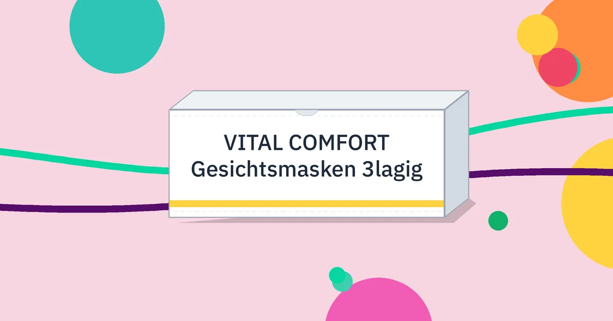 Symbolbild: Packung mit der Aufschrift VITAL COMFORT Gesichtsmasken 3lagig (PZN 16761238) – Verfügbarkeit und Bezug in Apotheken in Frankfurt am Main