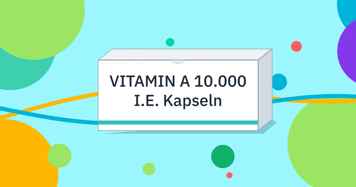 Symbolbild: Packung mit der Aufschrift VITAMIN A 10.000 I.E. Kapseln (PZN 20127553) – Verfügbarkeit und Bezug in Apotheken in Frankfurt am Main