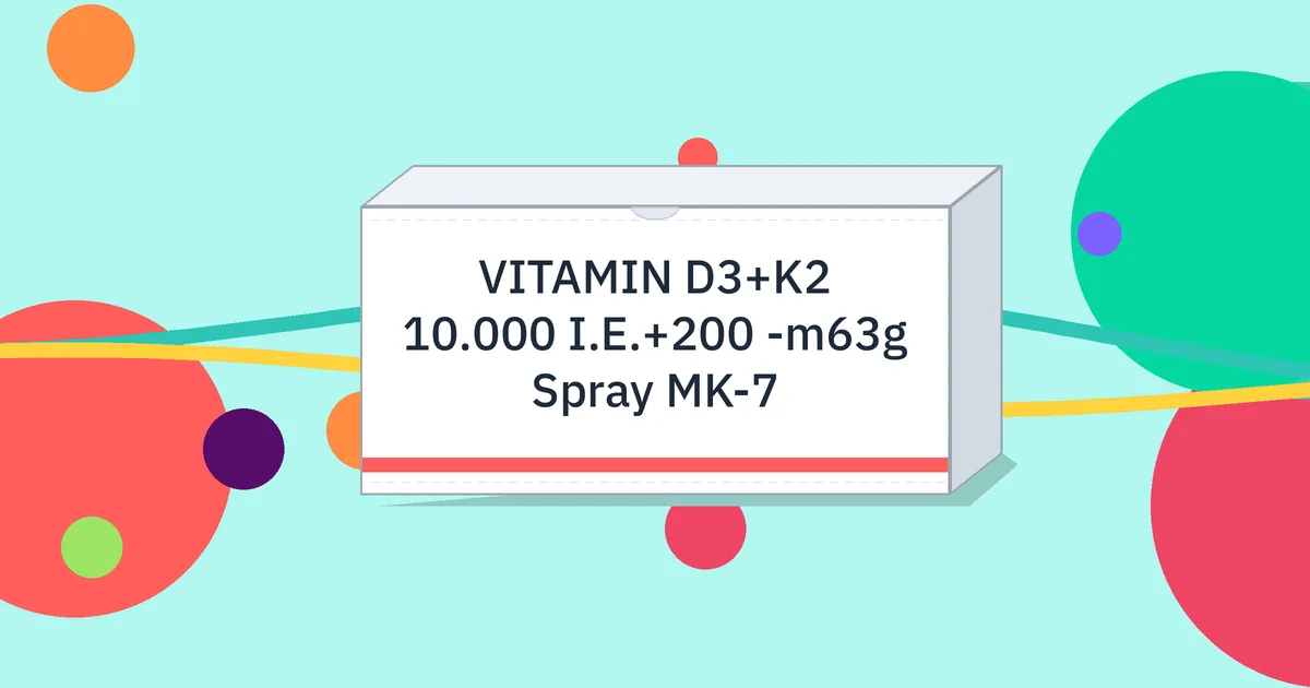 Symbolbild: Packung mit der Aufschrift VITAMIN D3+K2 10.000 I.E.+200 -m63g Spray MK-7 (PZN 18039072) – Verfügbarkeit und Bezug in Apotheken in Frankfurt am Main