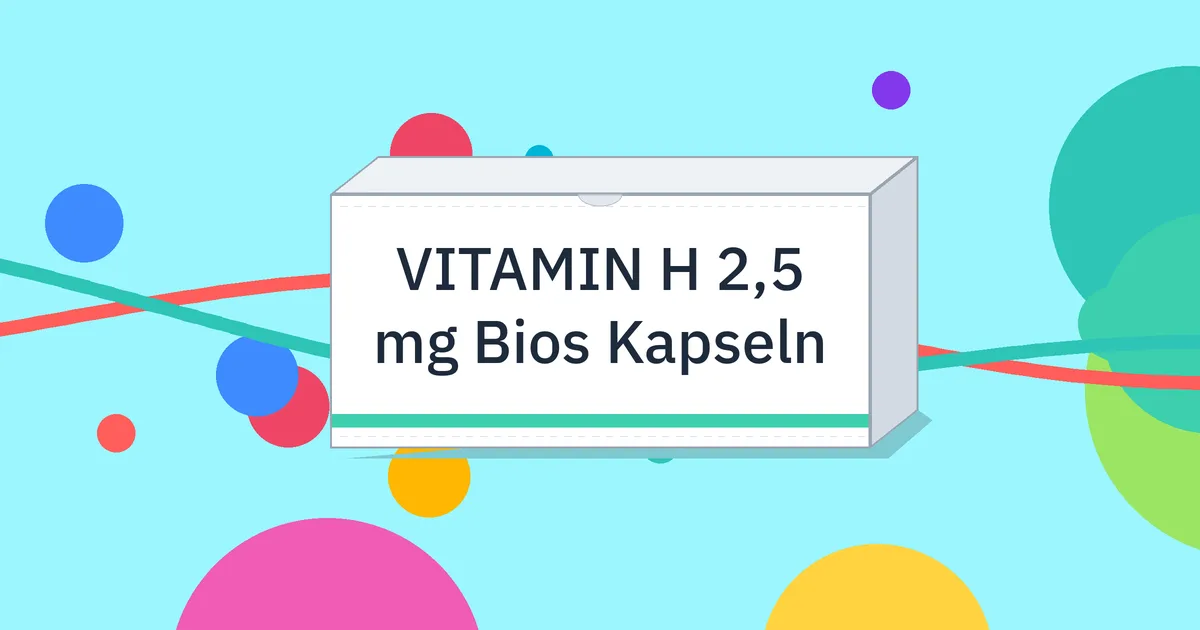 Symbolbild: Packung mit der Aufschrift VITAMIN H 2,5 mg Bios Kapseln (PZN 09786002) – Verfügbarkeit und Bezug in Apotheken in Frankfurt am Main