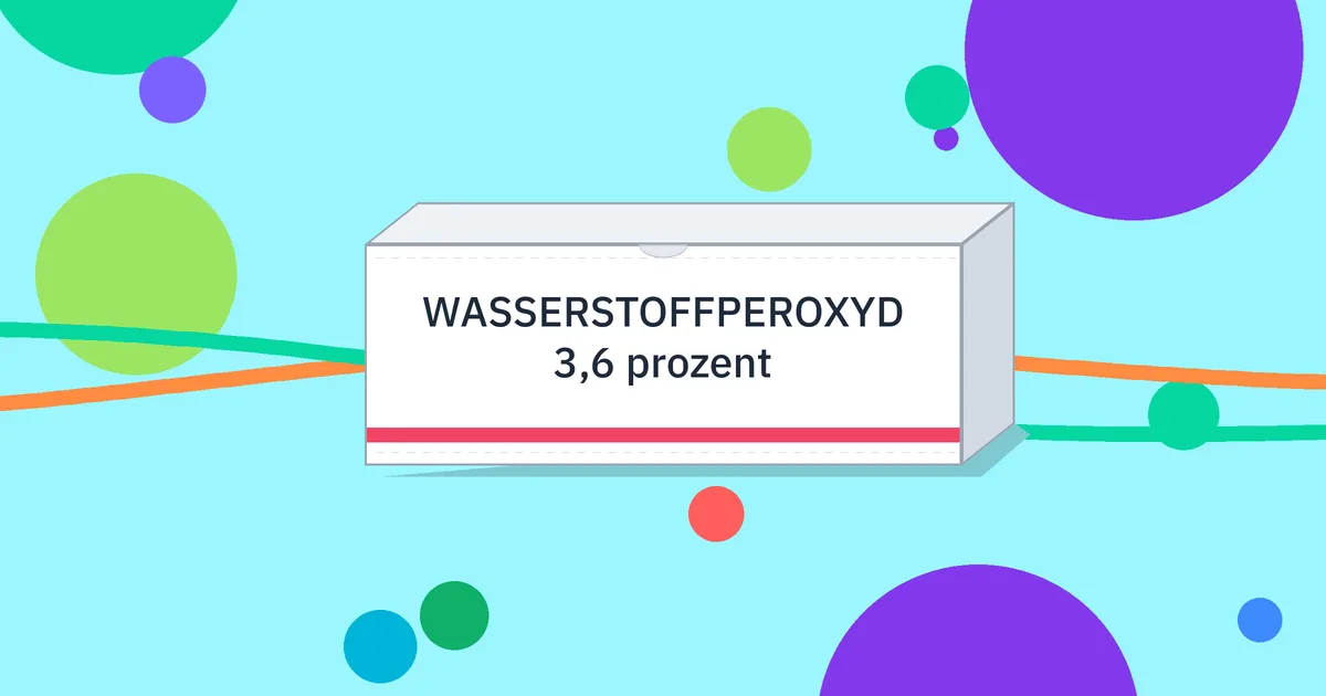 Symbolbild: Packung mit der Aufschrift WASSERSTOFFPEROXYD 3,6 prozent (PZN 01424191) – Verfügbarkeit und Bezug in Apotheken in Frankfurt am Main