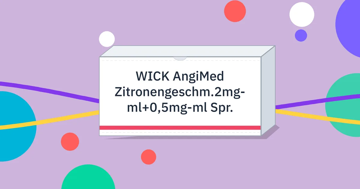 Symbolbild: Packung mit der Aufschrift WICK AngiMed Zitronengeschm.2mg-ml+0,5mg-ml Spr. (PZN 18448008) – Verfügbarkeit und Bezug in Apotheken in Frankfurt am Main