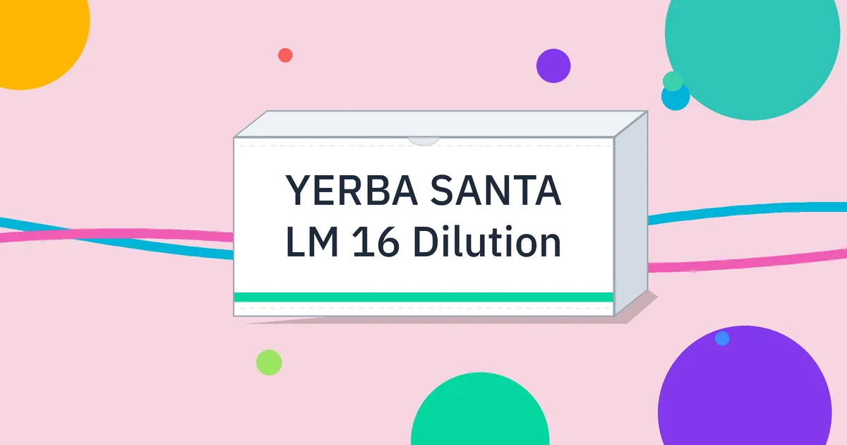 Symbolbild: Packung mit der Aufschrift YERBA SANTA LM 16 Dilution (PZN 13285211) – Verfügbarkeit und Bezug in Apotheken in Frankfurt am Main