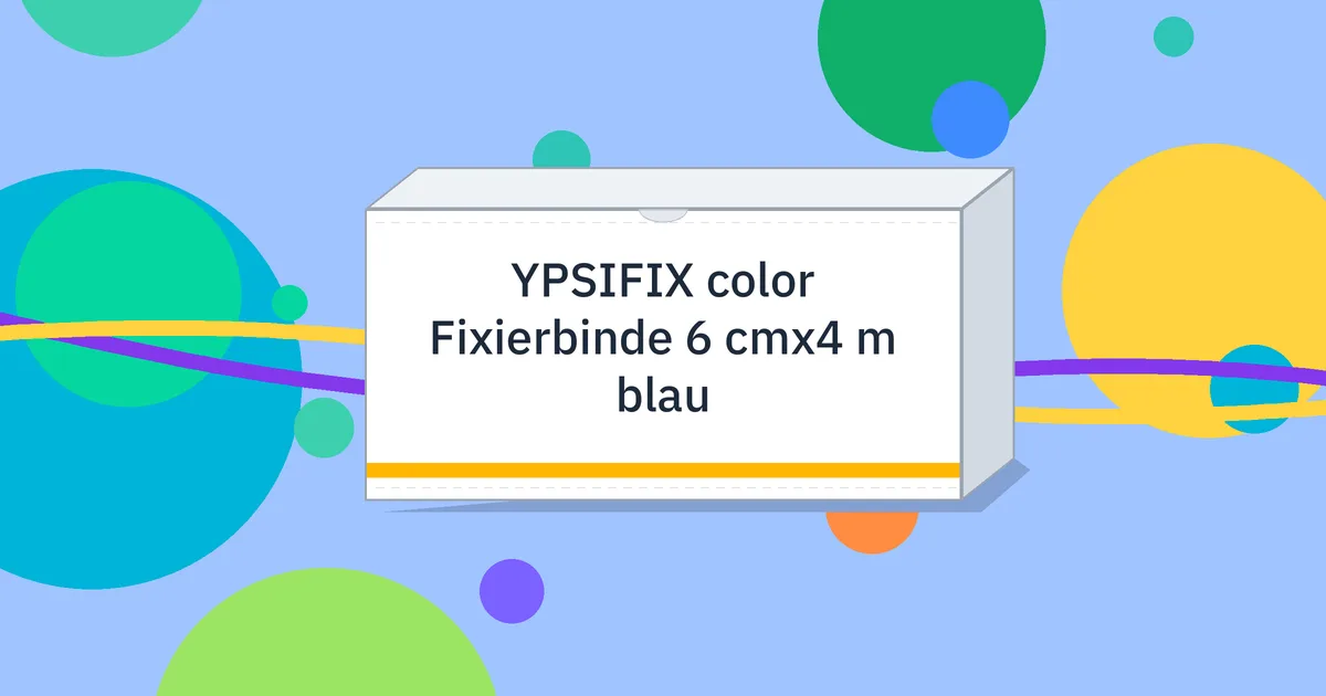 Symbolbild: Packung mit der Aufschrift YPSIFIX color Fixierbinde 6 cmx4 m blau (PZN 12604714) – Verfügbarkeit und Bezug in Apotheken in Frankfurt am Main