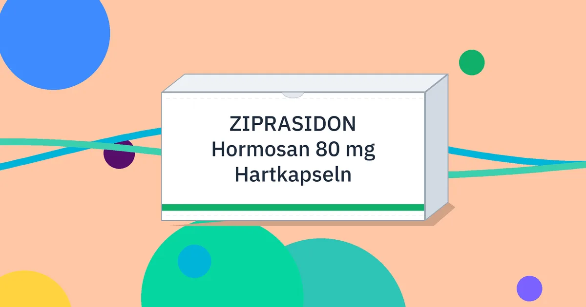Symbolbild: Packung mit der Aufschrift ZIPRASIDON Hormosan 80 mg Hartkapseln (PZN 01154716) – Verfügbarkeit und Bezug in Apotheken in Frankfurt am Main