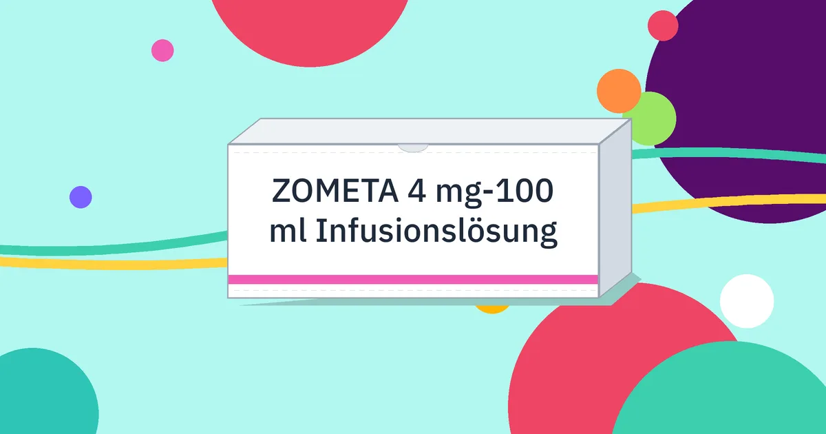 Symbolbild: Packung mit der Aufschrift ZOMETA 4 mg-100 ml Infusionslösung (PZN 15257650) – Verfügbarkeit und Bezug in Apotheken in Frankfurt am Main