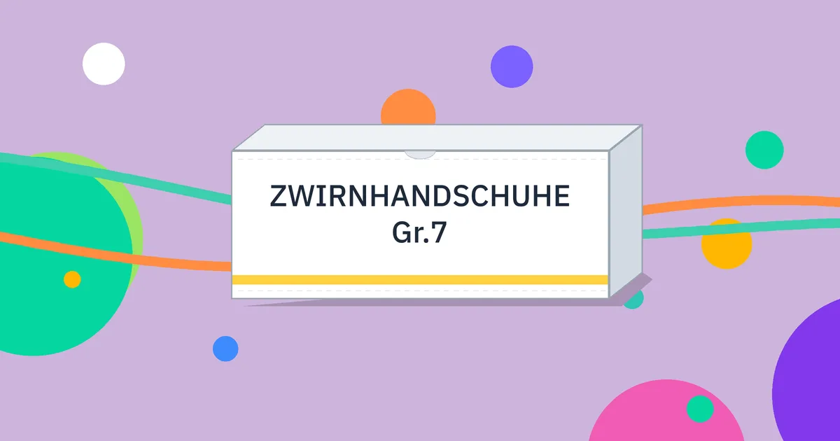 Symbolbild: Packung mit der Aufschrift ZWIRNHANDSCHUHE Gr.7 (PZN 00962963) – Verfügbarkeit und Bezug in Apotheken in Frankfurt am Main