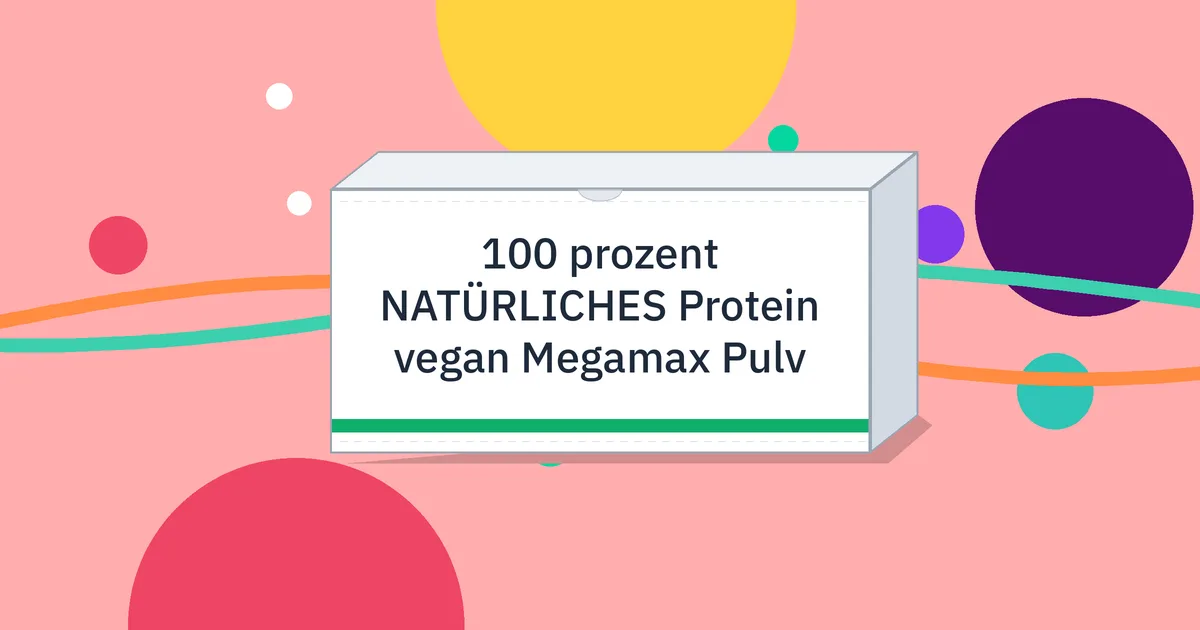 Symbolbild: Packung mit der Aufschrift 100 prozent NATÜRLICHES Protein vegan Megamax Pulv (PZN 18497219) – Verfügbarkeit und Bezug in Apotheken in Frankfurt am Main