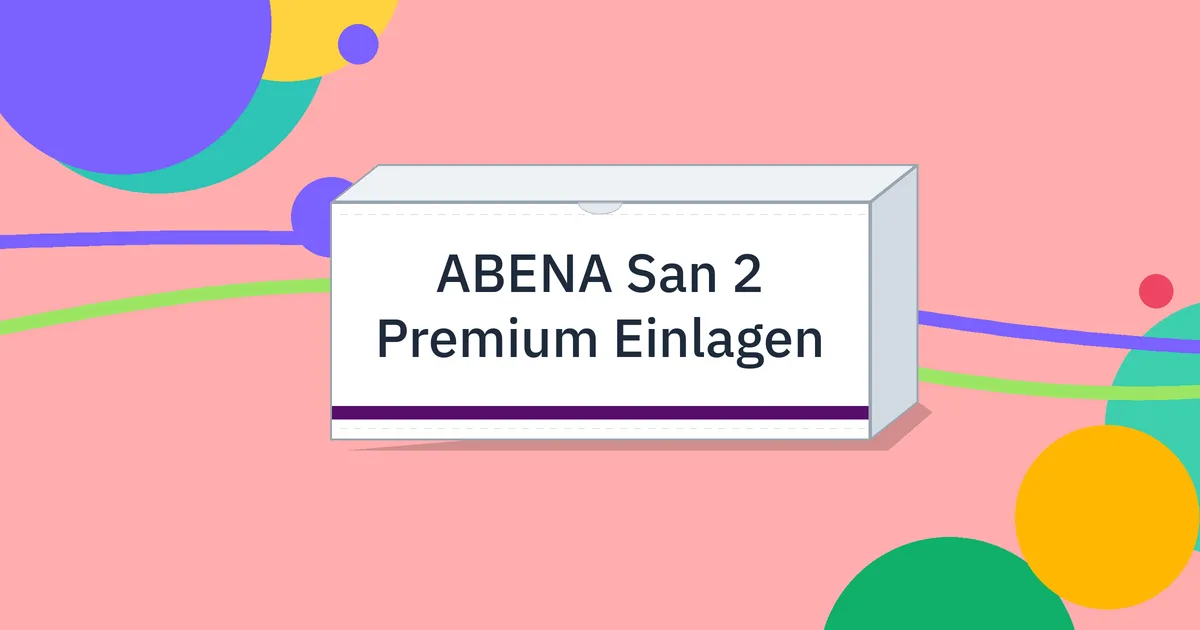 Symbolbild: Packung mit der Aufschrift ABENA San 2 Premium Einlagen (PZN 10219550) – Verfügbarkeit und Bezug in Apotheken in Frankfurt am Main
