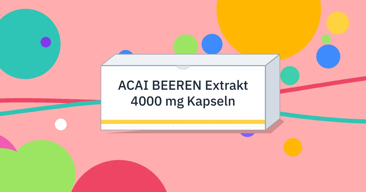 Symbolbild: Packung mit der Aufschrift ACAI BEEREN Extrakt 4000 mg Kapseln (PZN 20127458) – Verfügbarkeit und Bezug in Apotheken in Frankfurt am Main