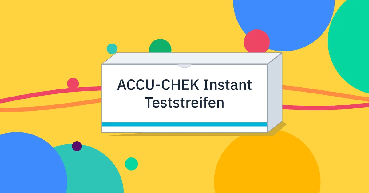 Symbolbild: Packung mit der Aufschrift ACCU-CHEK Instant Teststreifen (PZN 17830562) – Verfügbarkeit und Bezug in Apotheken in Frankfurt am Main