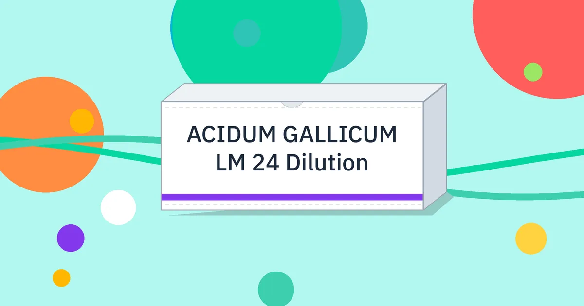 Symbolbild: Packung mit der Aufschrift ACIDUM GALLICUM LM 24 Dilution (PZN 13275810) – Verfügbarkeit und Bezug in Apotheken in Frankfurt am Main