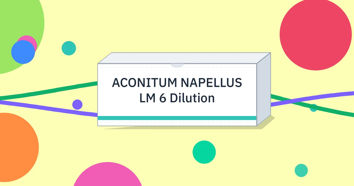 Symbolbild: Packung mit der Aufschrift ACONITUM NAPELLUS LM 6 Dilution (PZN 02600218) – Verfügbarkeit und Bezug in Apotheken in Frankfurt am Main