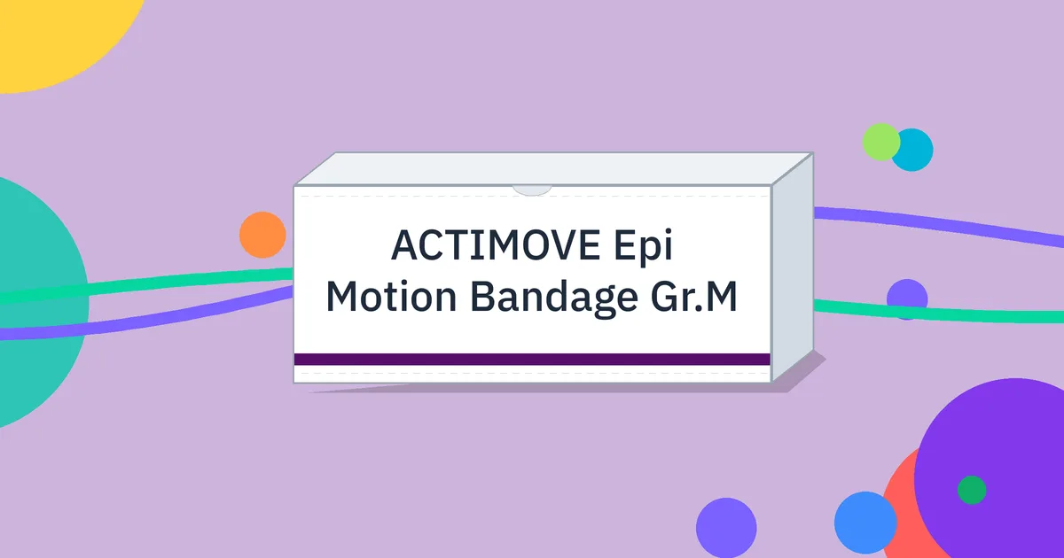 Symbolbild: Packung mit der Aufschrift ACTIMOVE Epi Motion Bandage Gr.M (PZN 17947726) – Verfügbarkeit und Bezug in Apotheken in Frankfurt am Main