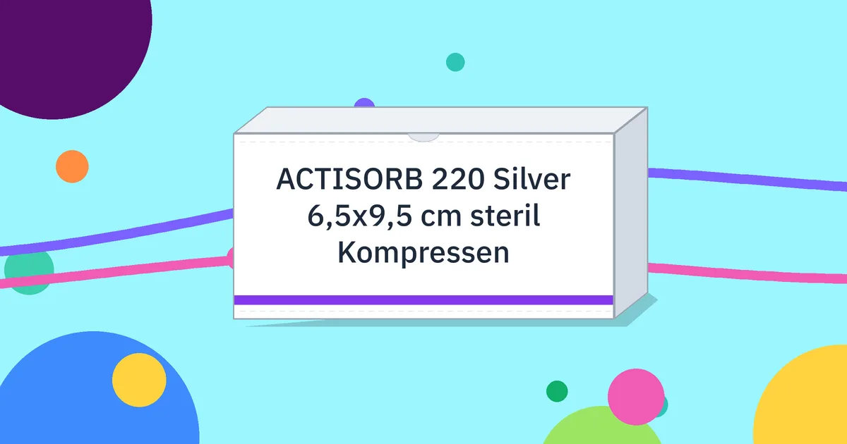 Symbolbild: Packung mit der Aufschrift ACTISORB 220 Silver 6,5x9,5 cm steril Kompressen (PZN 03012050) – Verfügbarkeit und Bezug in Apotheken in Frankfurt am Main