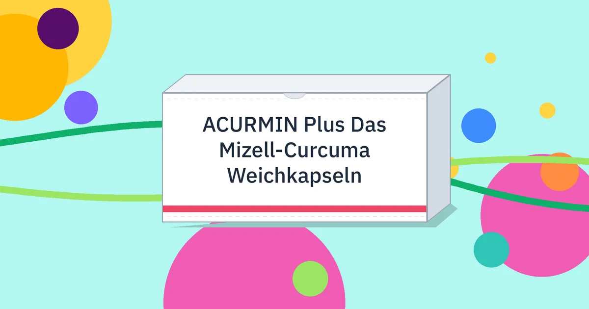 Symbolbild: Packung mit der Aufschrift ACURMIN Plus Das Mizell-Curcuma Weichkapseln (PZN 12451506) – Verfügbarkeit und Bezug in Apotheken in Frankfurt am Main
