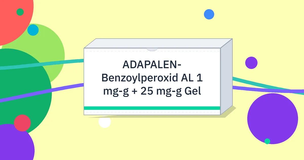 Symbolbild: Packung mit der Aufschrift ADAPALEN-Benzoylperoxid AL 1 mg-g + 25 mg-g Gel (PZN 19752820) – Verfügbarkeit und Bezug in Apotheken in Frankfurt am Main