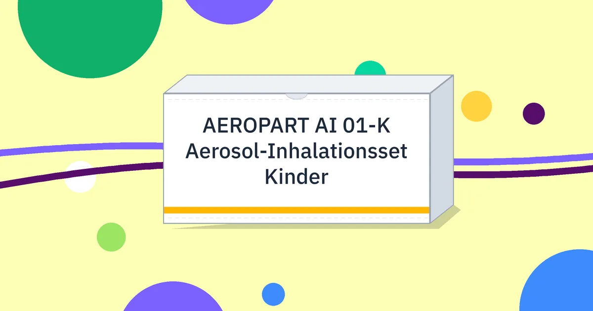 Symbolbild: Packung mit der Aufschrift AEROPART AI 01-K Aerosol-Inhalationsset Kinder (PZN 01075709) – Verfügbarkeit und Bezug in Apotheken in Frankfurt am Main